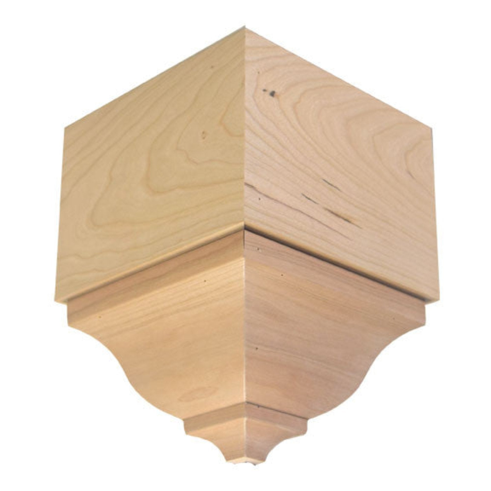 EWCR83 Crown Outside Corner Block 4-1/4" Tall x 3" deep 6" Face Unfini ...