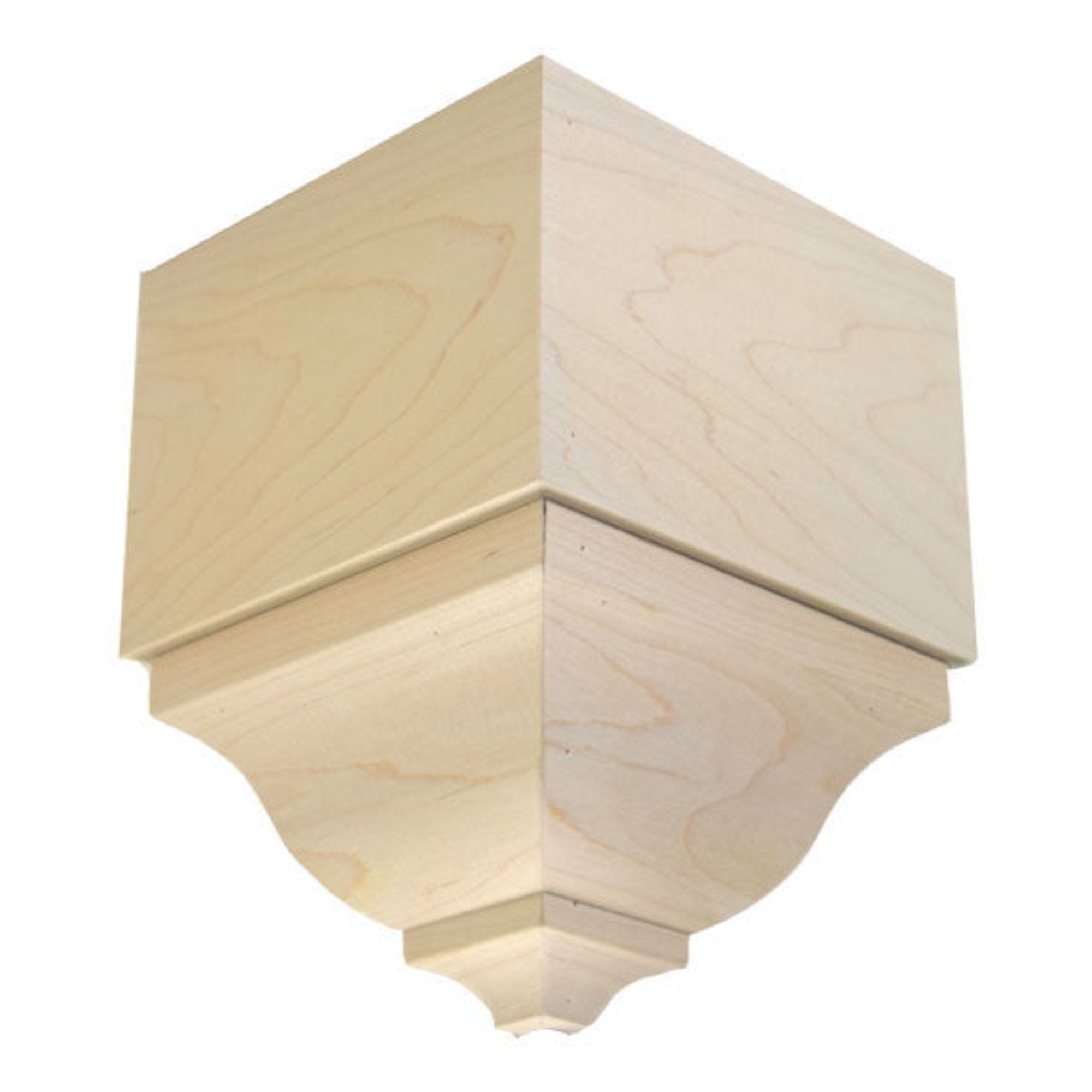 EWCR83 Crown Outside Corner Block 4-1/4" Tall x 3" deep 6" Face Unfini ...