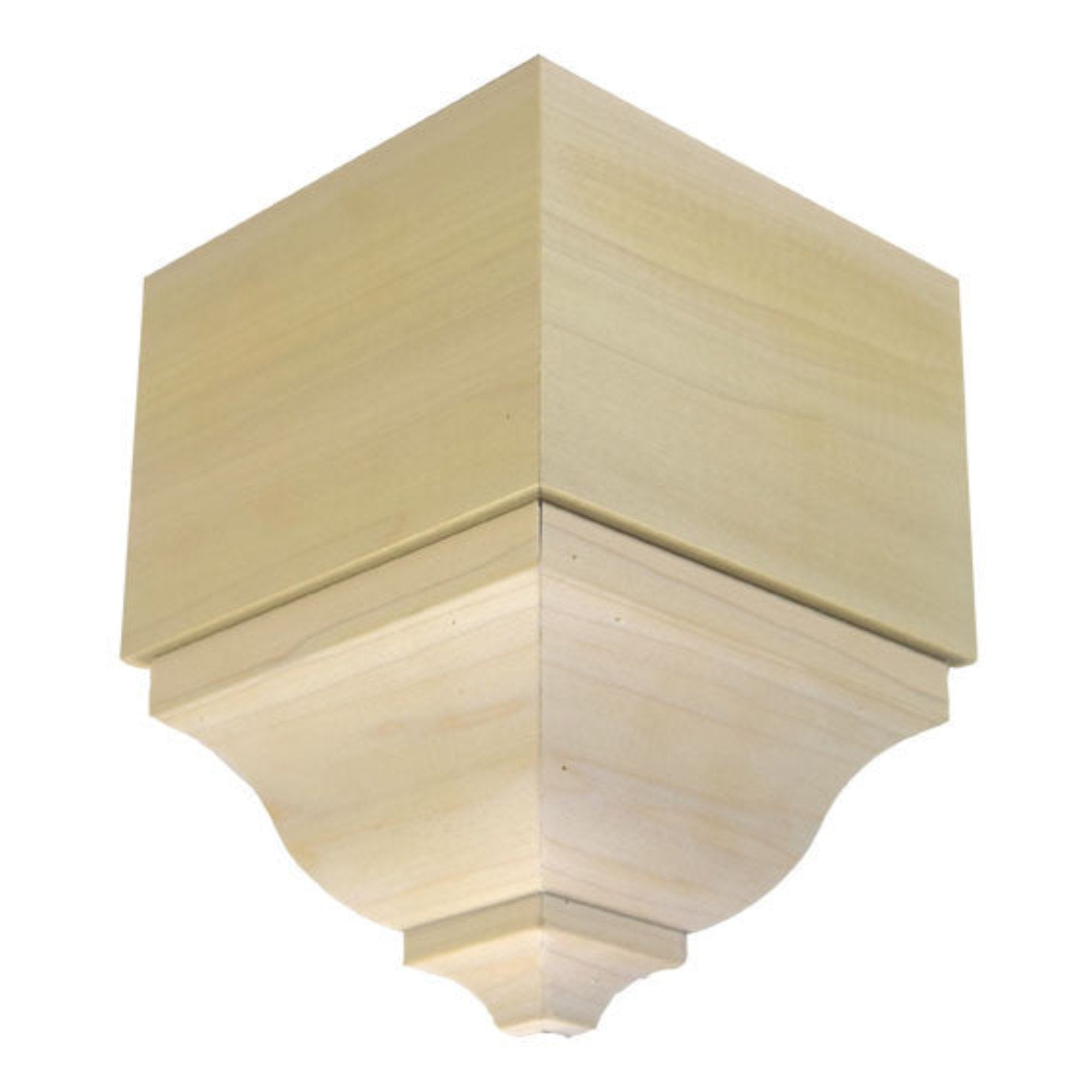 EWCR83 Crown Outside Corner Block 4-1/4" Tall x 3" deep 6" Face Unfini ...