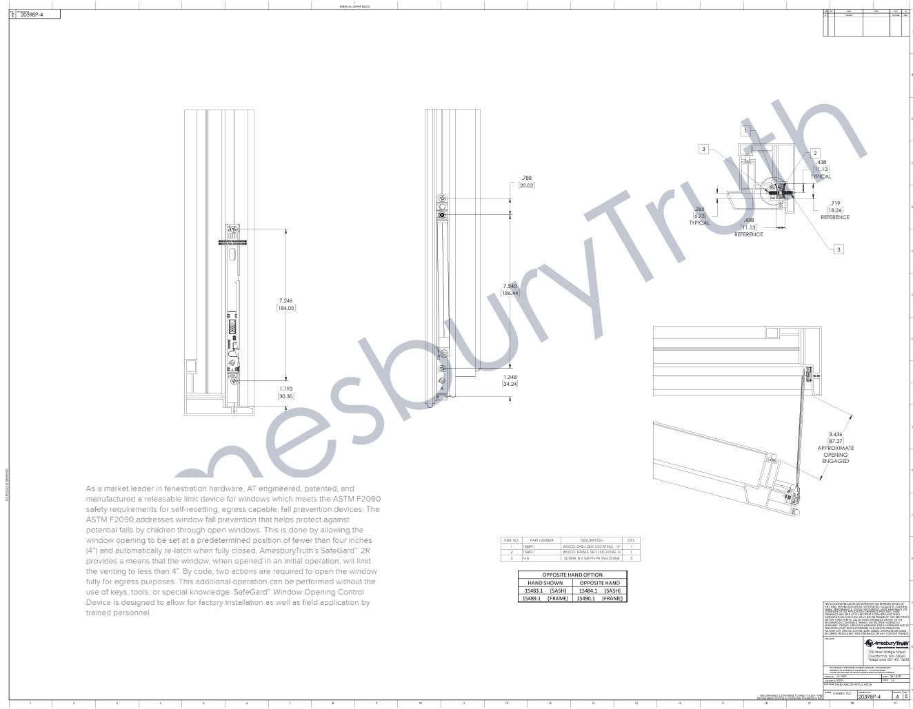 S1015 - SafeGard Window Operating Control Device (WOCD) For Casement ...
