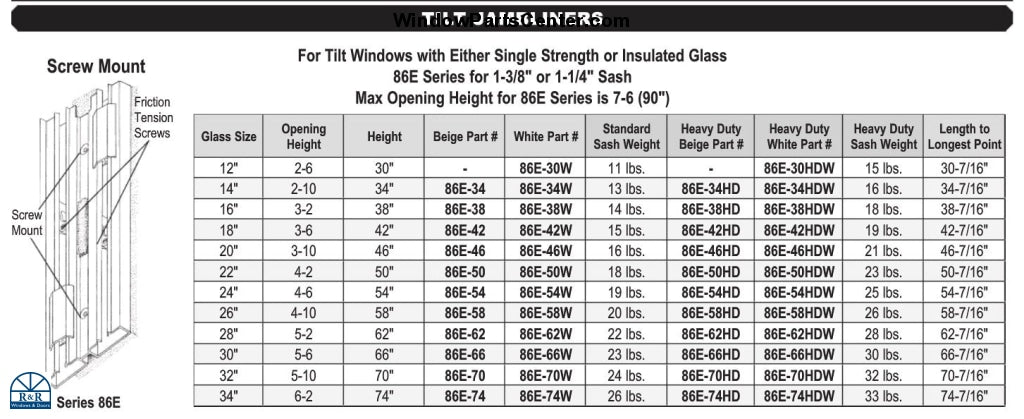 331 - Compression Tilt Jambliners 86E Series – R&R Windows & Doors