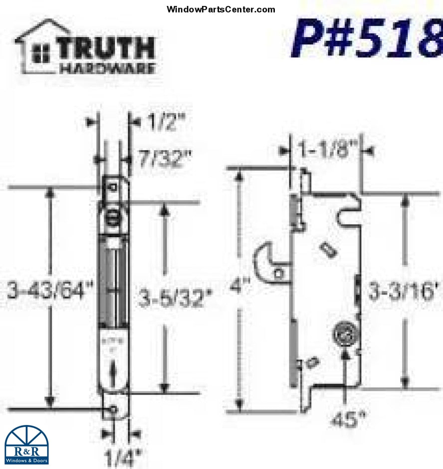 518 Surface Mount Single Point Mortise Lock – R&R Windows & Doors