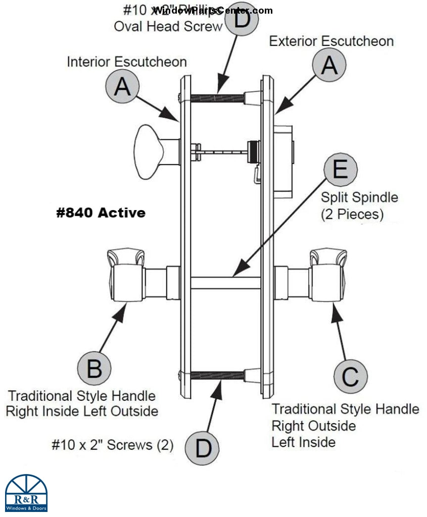 840 - Amesbury Truth GU Active Handle Set For GU Multi Point Hardware ...