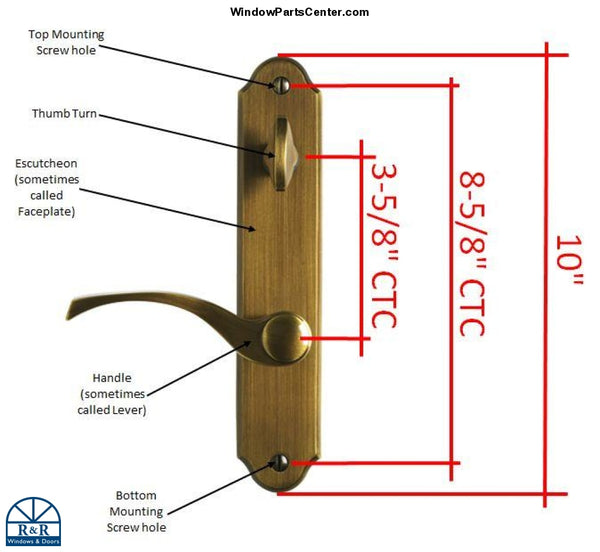840 - Amesbury Truth GU Active Handle Set For GU Multi Point Hardware ...