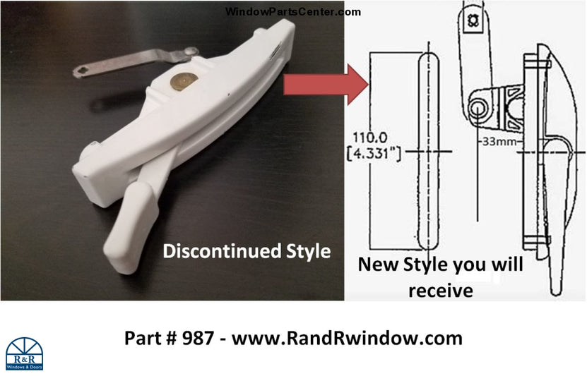 987 -Old Style Roto Vinyl Casement Window Lock – R&R Windows & Doors
