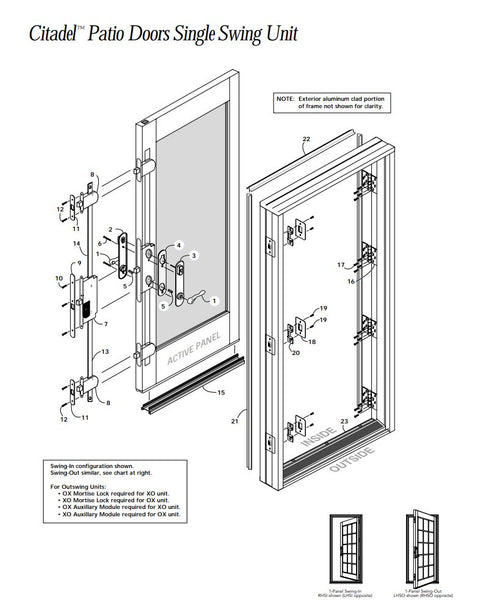 S4115 Peachtree W&F Peachtree Citadel Swing Patio Door Multipoint Lock ...