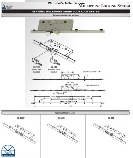 Ashland Sentinel MultiPoint Swing Door Lock System Facemount Active Lo ...