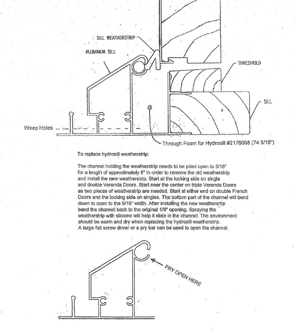 SP15489 - Swinging Patio Door Hydrosill Weather Strip – R&R Windows & Doors