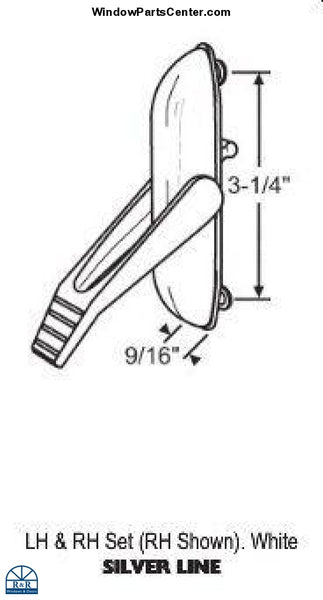 S1080 - Silver Line Casement Window Locking Handle Set Left and Right ...
