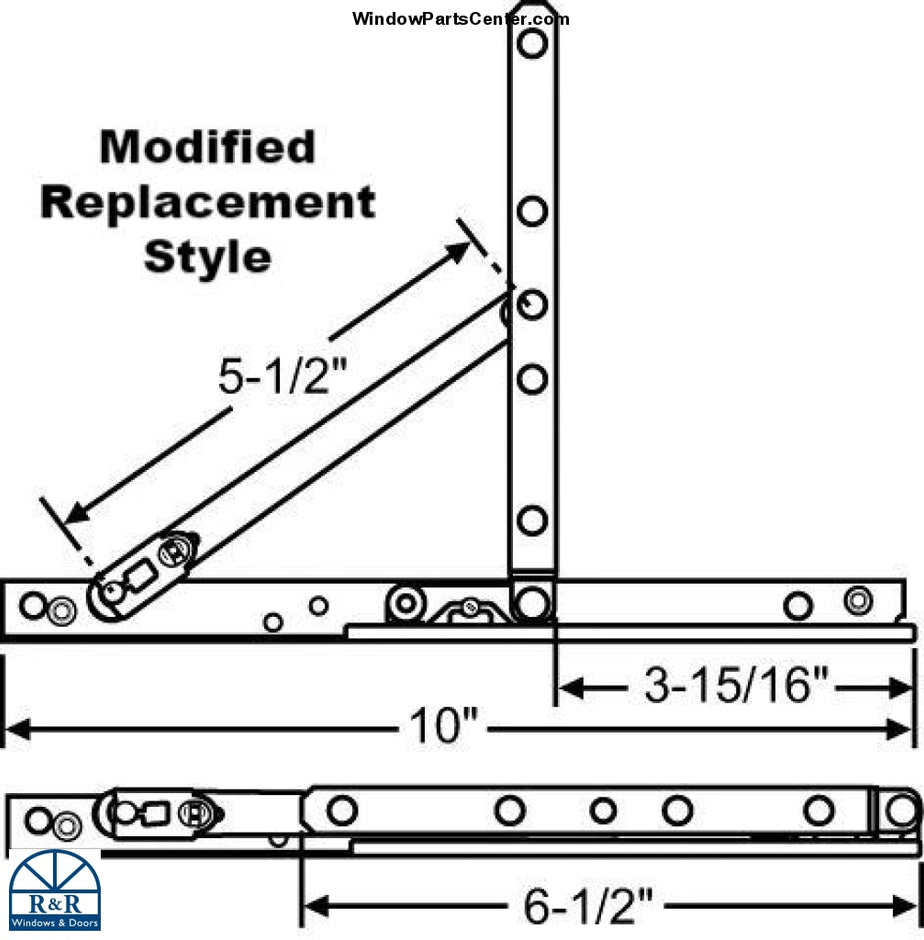 S1090 - Roto 10" HP200 Track and Arm Casement Hinge Assembly – R&R Windows & Doors
