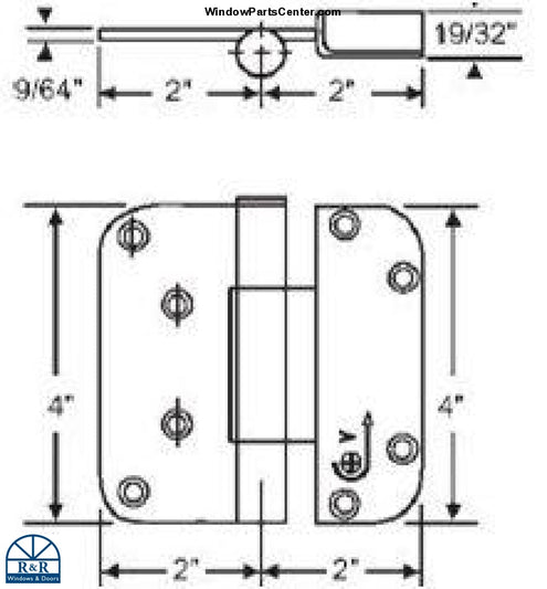 S4013 Hoppe Millennium Adjustable Hinge - 2-D Set Hinge – R&R Windows ...