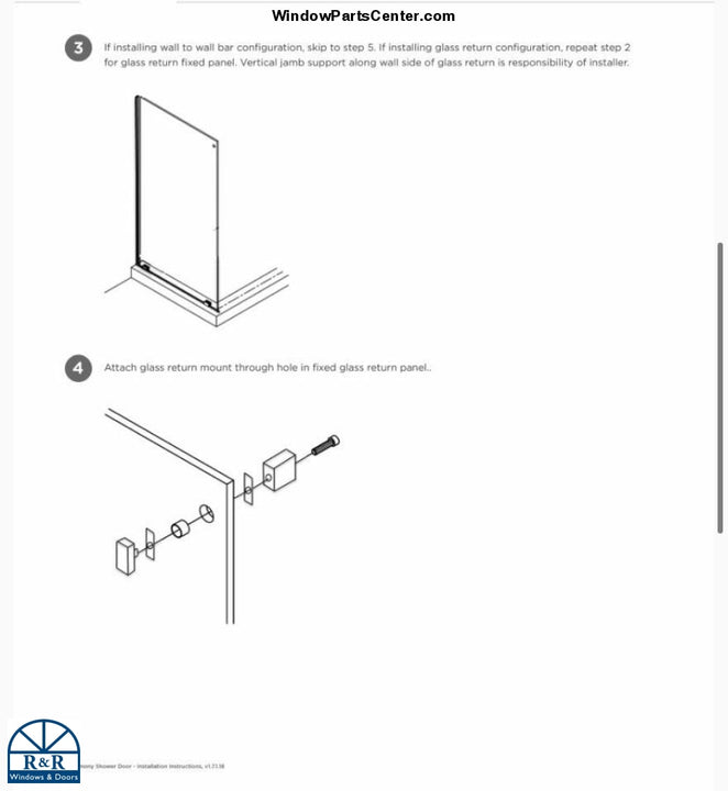 S800 - Brixwell 22-268BNK and 22-268BCH GLIDING SHOWER DOOR SYSTEM – R&R Windows & Doors