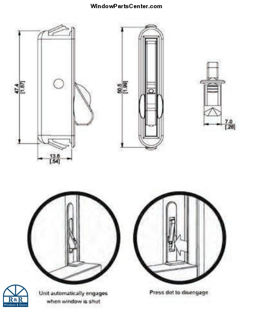 SS20012 Vinyl Single Hung Routed Window Operated Control Device WOCD M ...